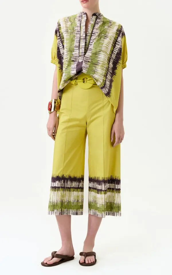 Silvia Tcherassi Ilma Cotton Straight Leg Pants - Print