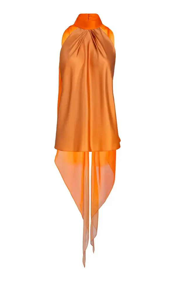 Silvia Tcherassi Velia Silk Top - Orange