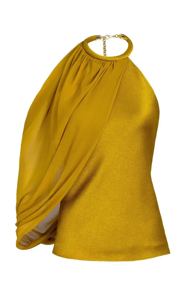 Silvia Tcherassi Milka Silk-blend Top - Yellow
