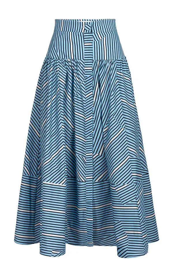 Silvia Tcherassi Milva Cotton Maxi Skirt - Stripe