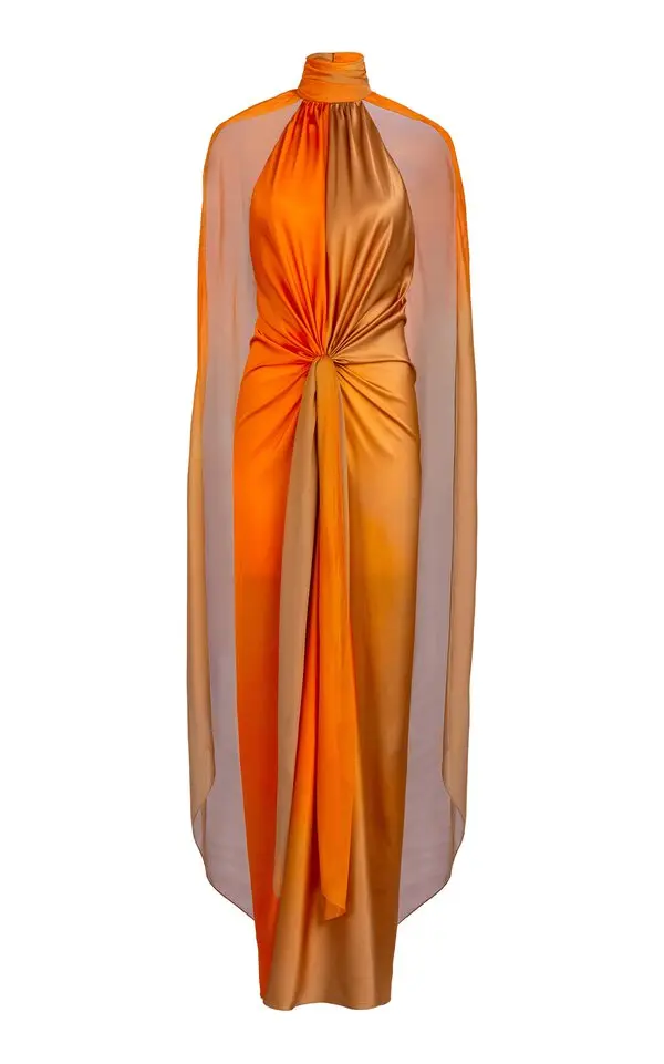 Silvia Tcherassi Margalit Silk Maxi Dress - Orange