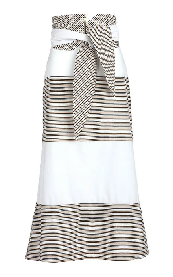 Silvia Tcherassi Lyla Cotton Maxi Skirt - Stripe