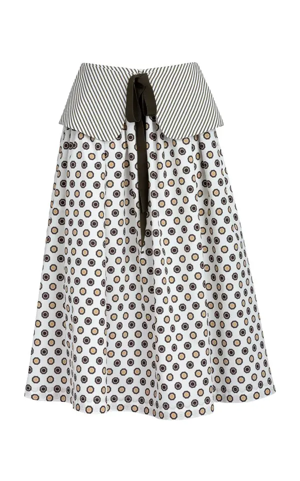 Silvia Tcherassi Maximi Cotton Maxi Skirt - Olive