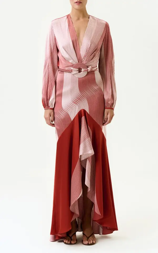 Silvia Tcherassi Mairet Silk Maxi Dress - Multi