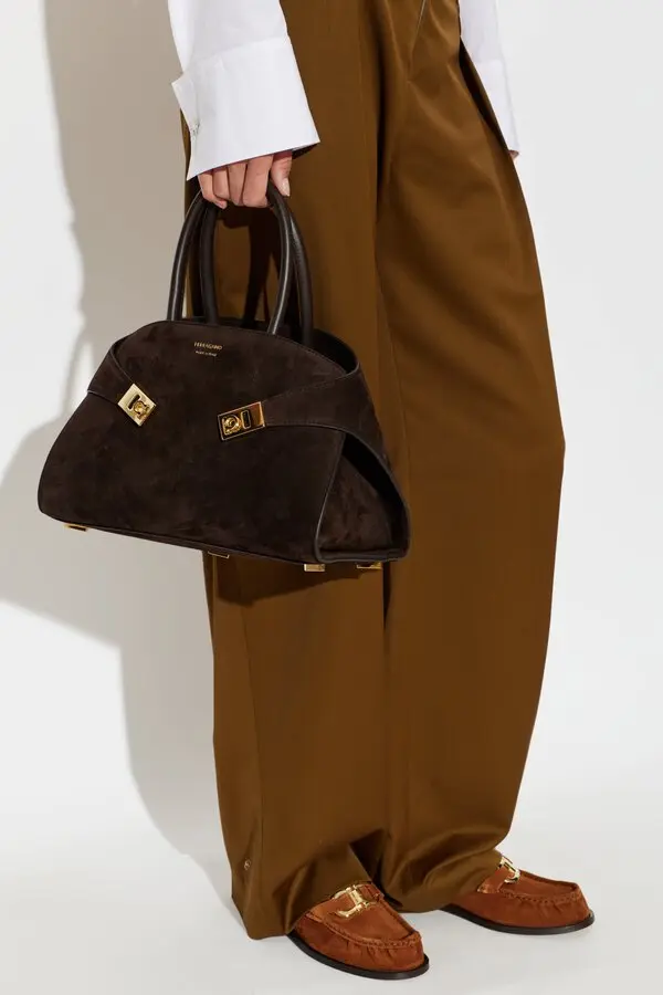 FERRAGAMO Suede Bag "hug