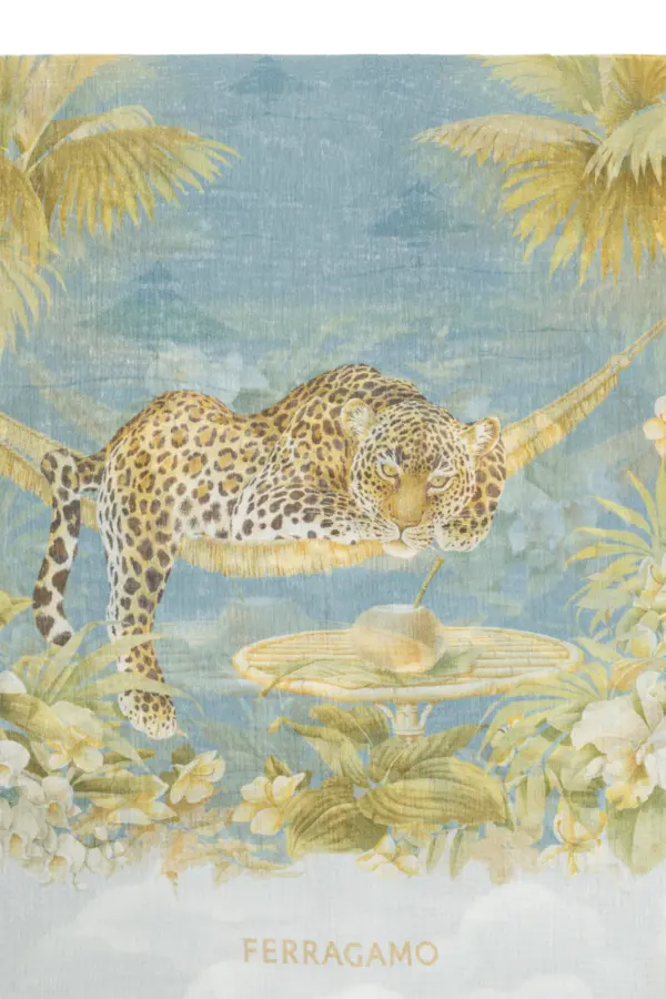 FERRAGAMO Silk Scarf With Floral Motif