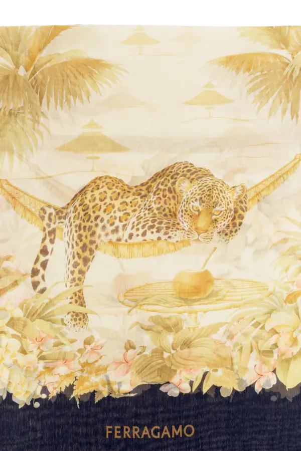 FERRAGAMO Silk Scarf With Floral Motif