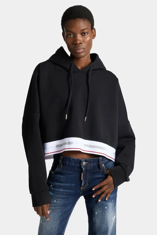 Dsquared2 Cropped Logo Hoodie
