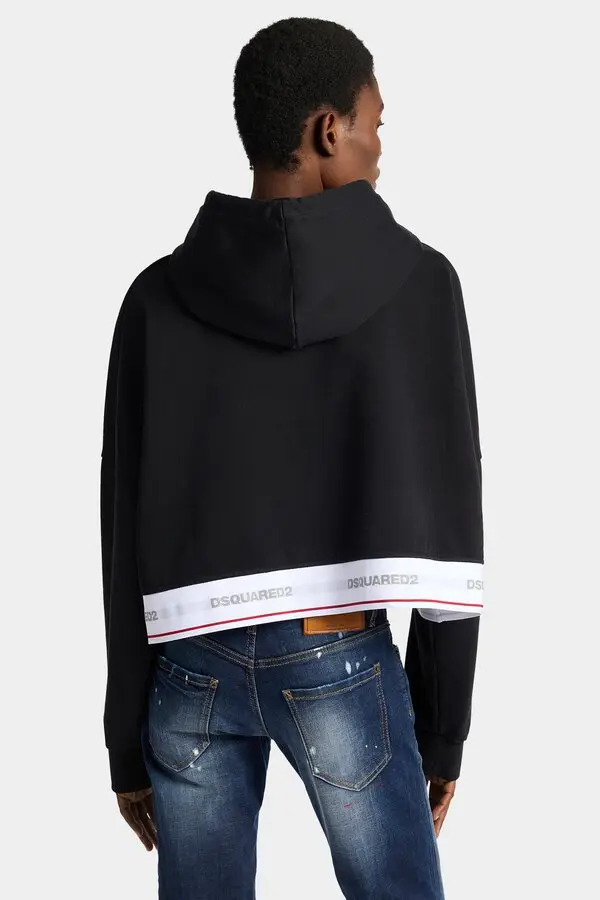 Dsquared2 Cropped Logo Hoodie