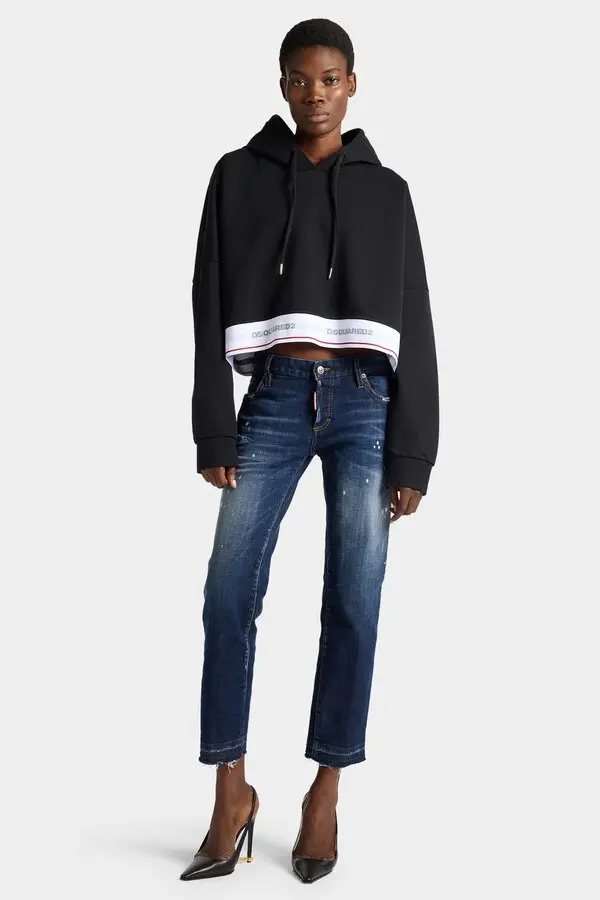 Dsquared2 Cropped Logo Hoodie