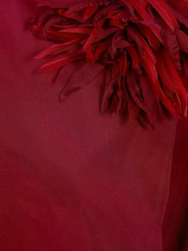 Liviana Conti Floral Appliqué And Bow Detail Blouse - Red