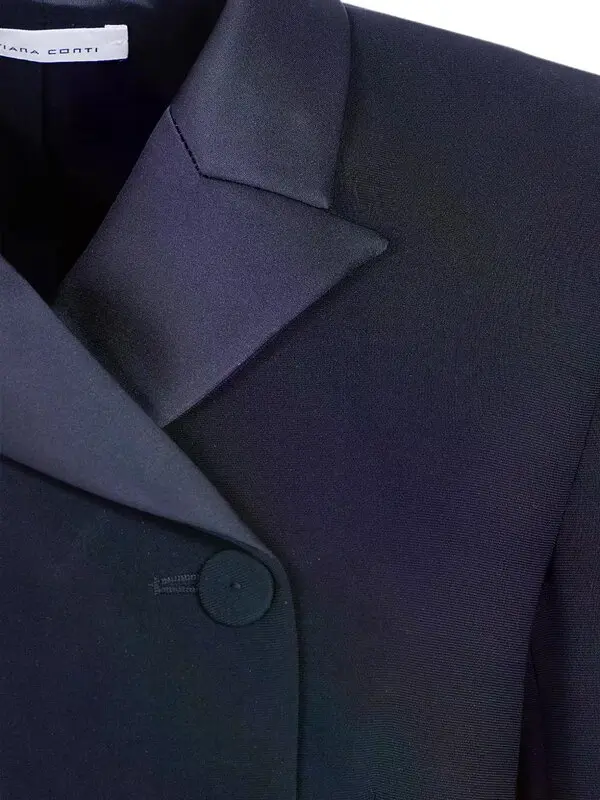 Liviana Conti Double-breasted Blazer With Satin Lapels