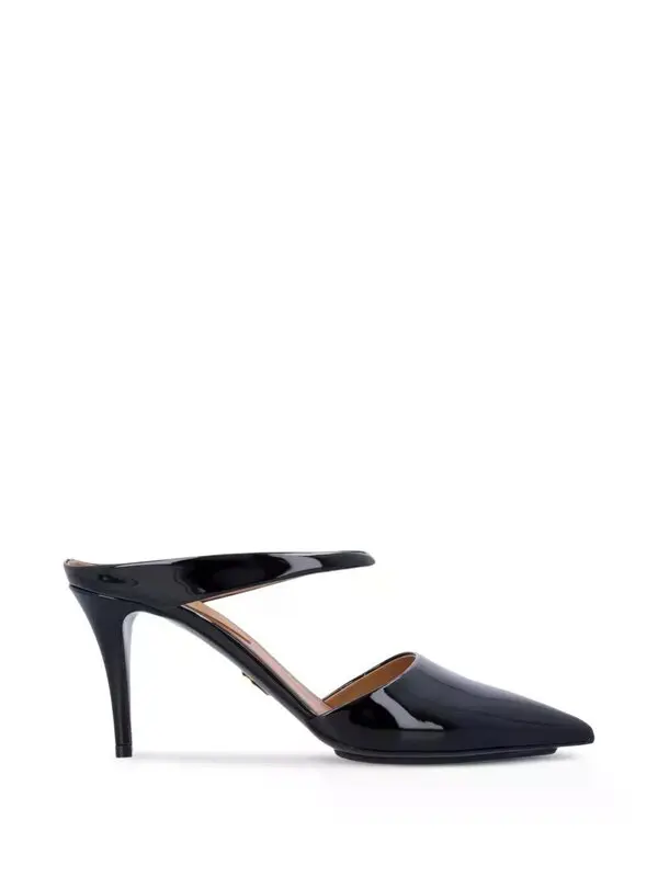 Stella McCartney Patent Finish Heeled Mules - Black
