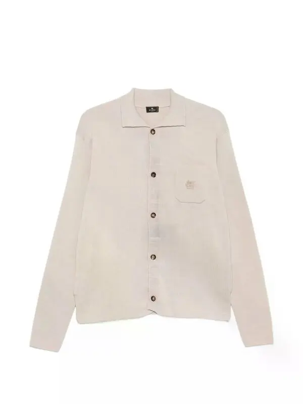 Etro Logo-embroidered Button-up Cardigan - Neutrals
