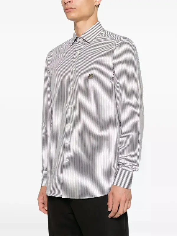 Etro Striped Embroidered-logo Shirt