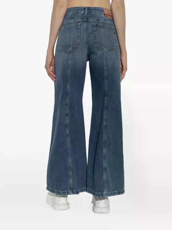 DIESEL® D-akii Panelled Wide Leg Jeans