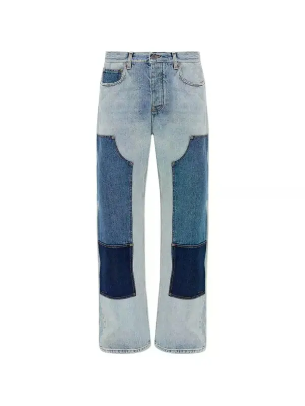 Off-White Patchwork Straight-leg Jeans