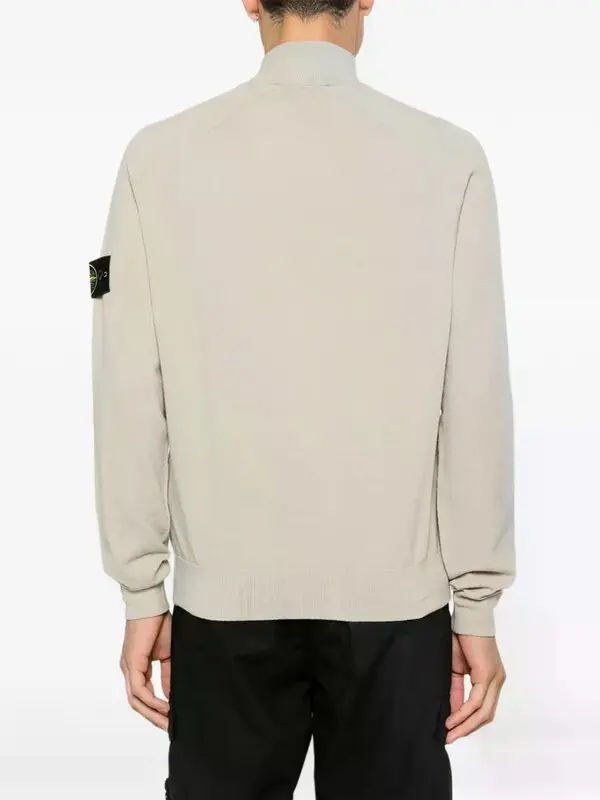 Stone Island Logo-patch Zip-neck Sweater