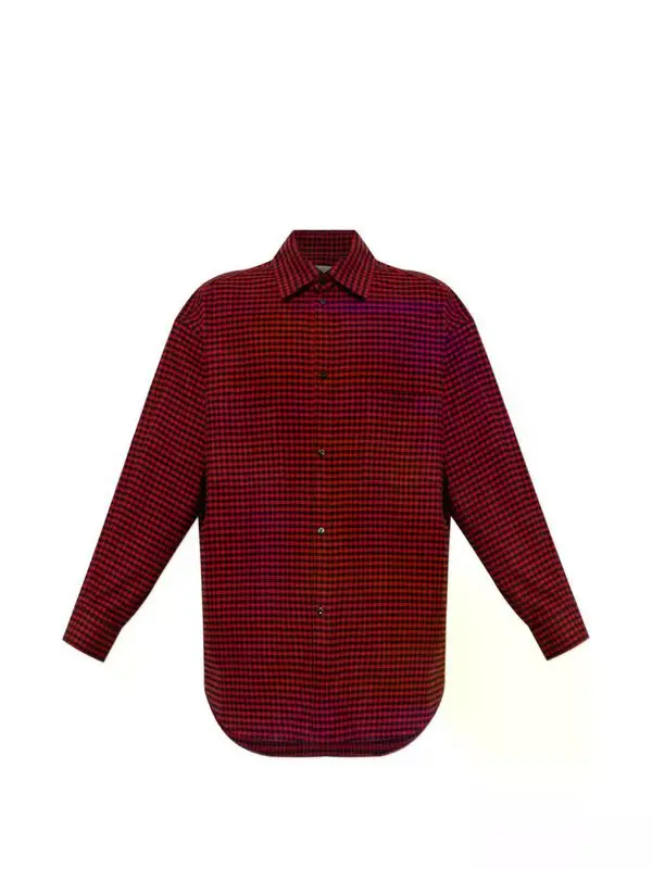 Balenciaga Checked Cotton Shirt - Red