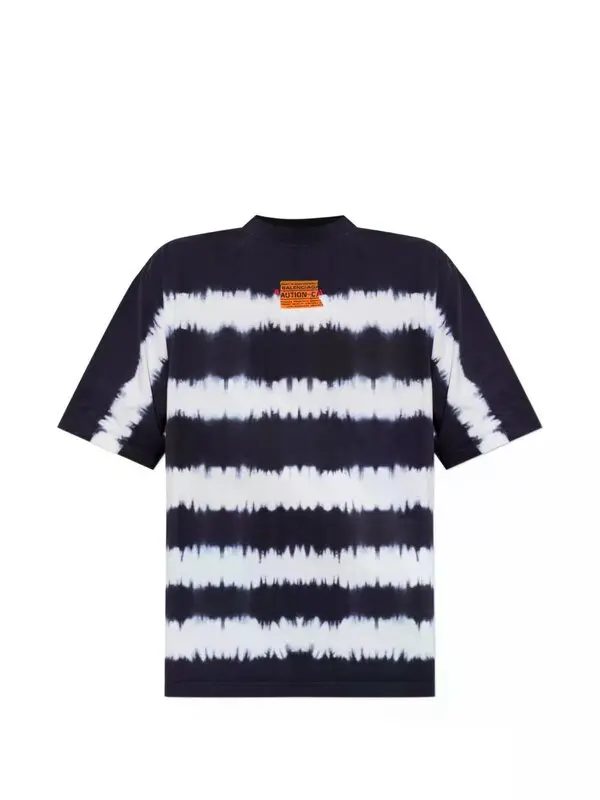 Balenciaga Tie-dye Logo-print T-shirt - Black