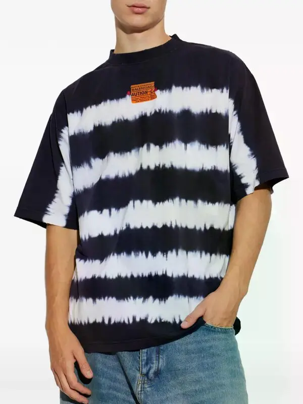 Balenciaga Tie-dye Logo-print T-shirt - Black