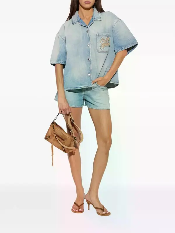 Off-White Logo Patch Short Sleeve Shirt - Blue