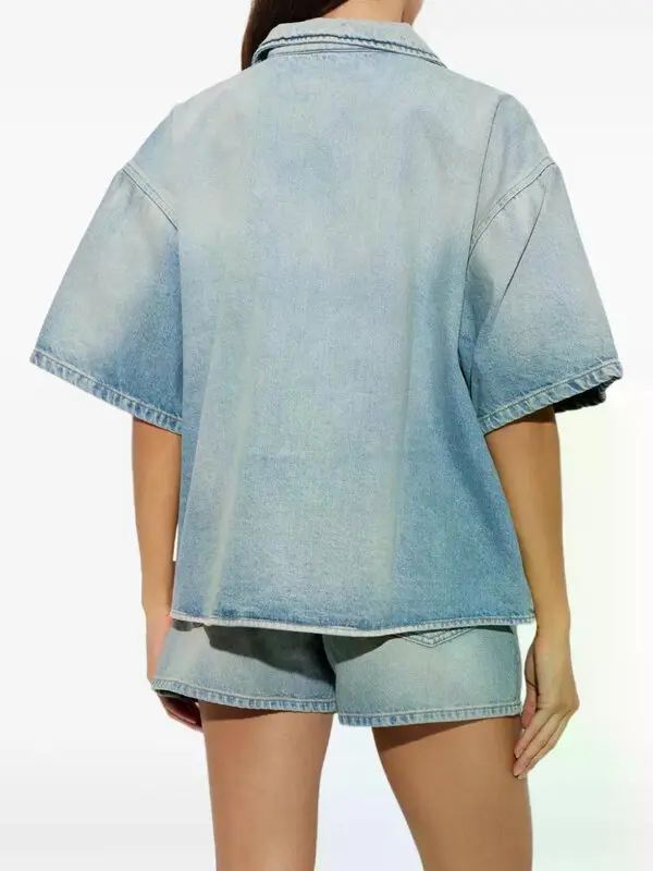 Off-White Logo Patch Short Sleeve Shirt - Blue