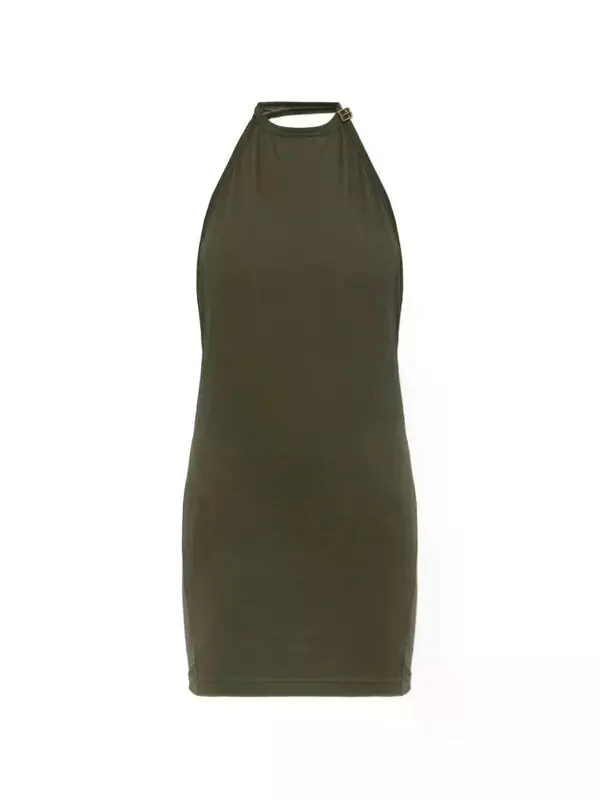 Balenciaga Halterneck Open-back Thank Top - Green