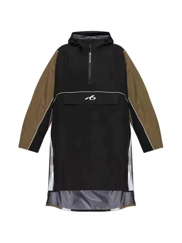 Balenciaga Logo-print Colour-block Hoodie - Black