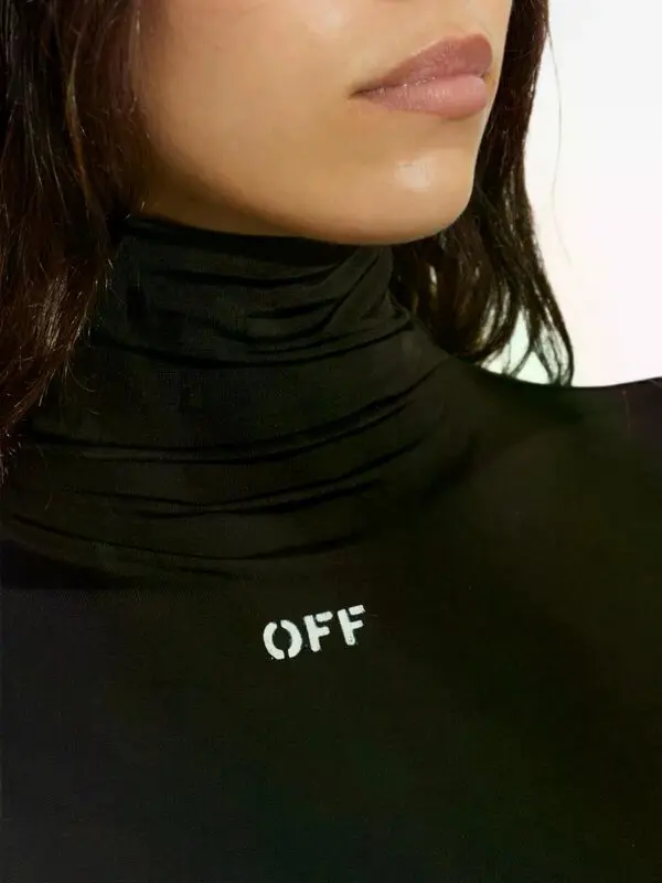 Off-White Logo-embroidered High-neck Top