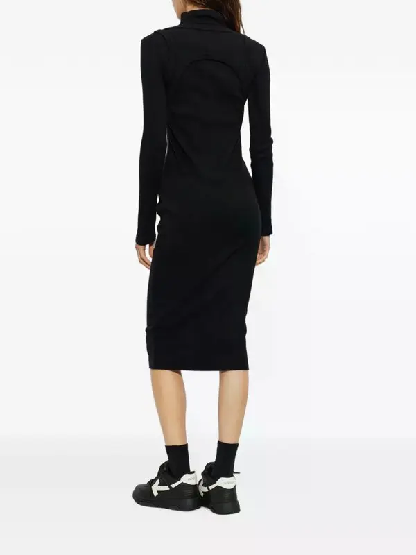 Off-White Cut-out Turtleneck Midi Dress