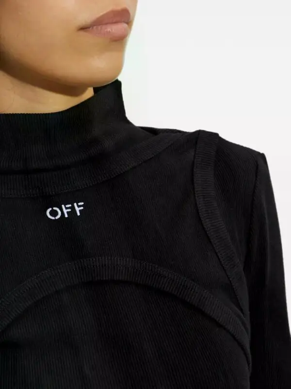 Off-White Cut-out Turtleneck Midi Dress