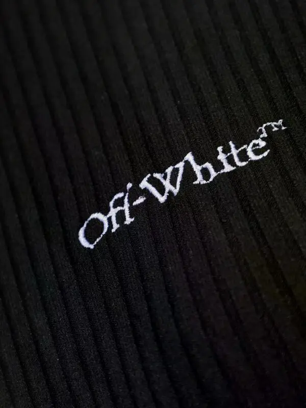 Off-White Ribbed-knit Logo-embroidered Sweater