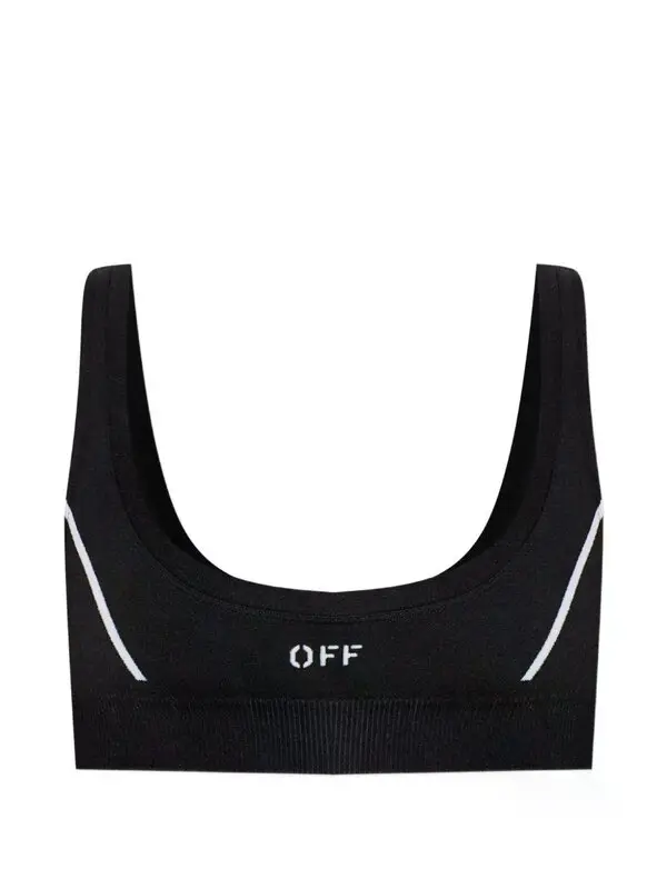 Off-White Logo-embroidered Sports Bra - Black
