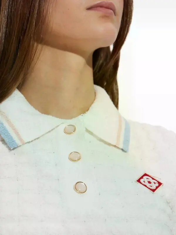 Casablanca Waffle-knit Logo Patch Polo