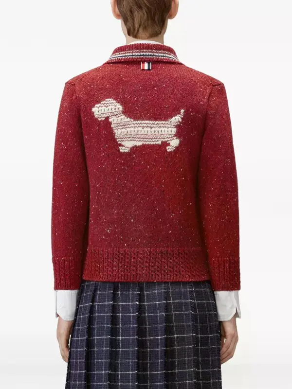 Thom Browne Hector Pointelle-knit Cardigan - Red