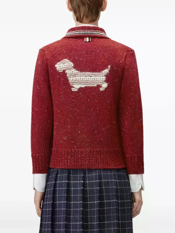 Thom Browne Hector Pointelle-knit Cardigan - Red