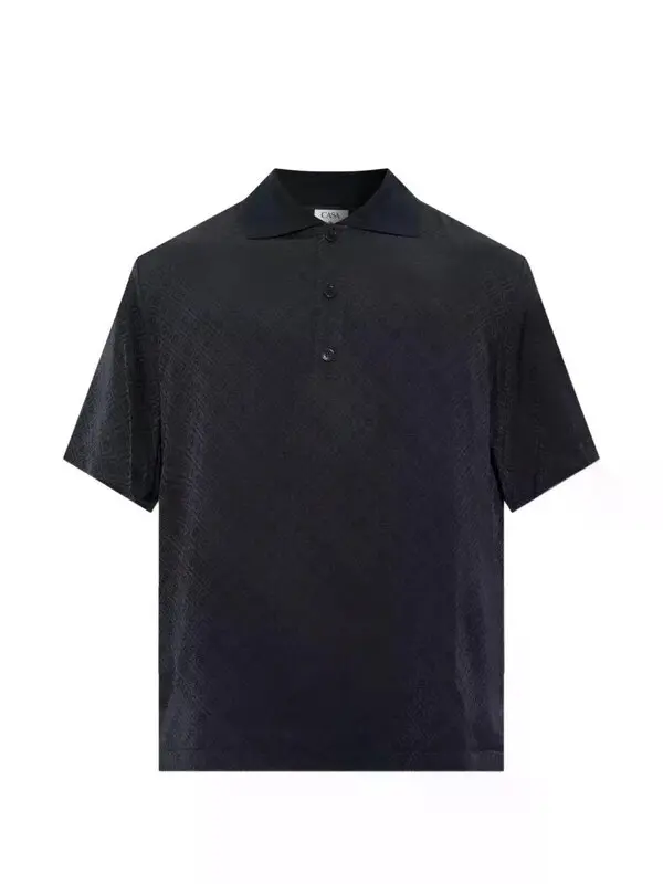 Casablanca Monogram-jacquard Polo Shirt - Blue