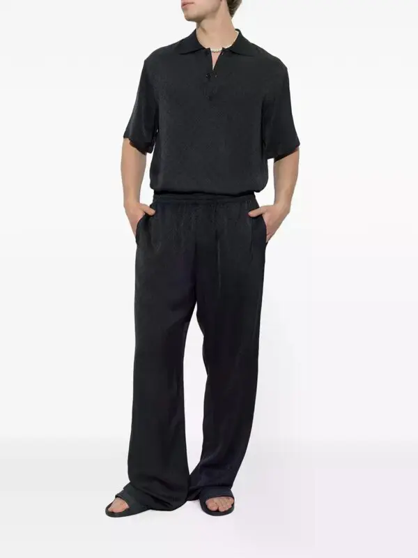 Casablanca Monogram-jacquard Polo Shirt