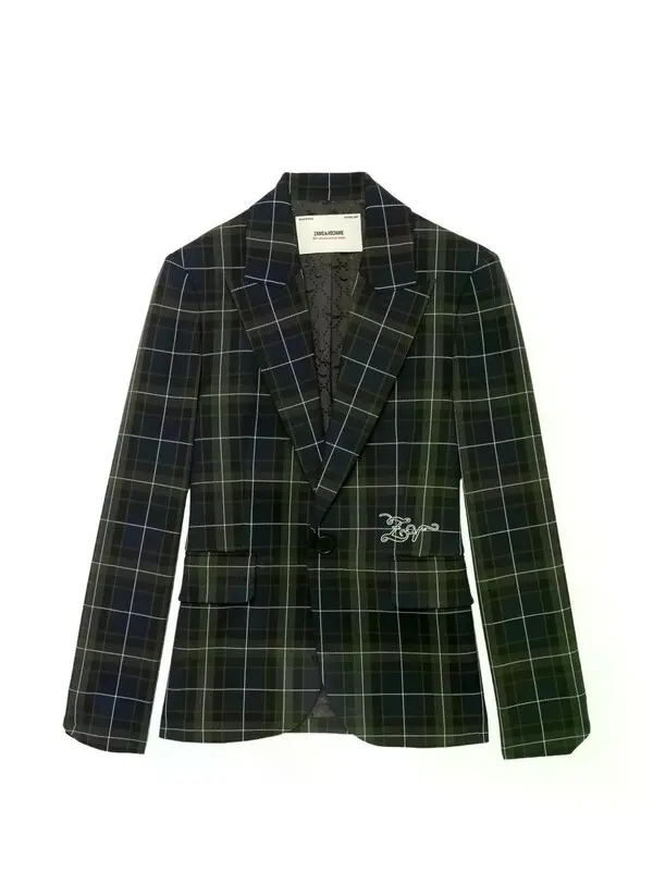 Zadig&Voltaire Vavy Tartan-print Single-breasted Blazer - Blue