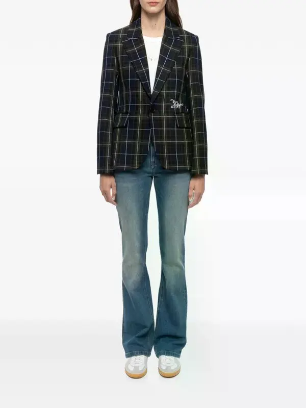 Zadig&Voltaire Vavy Tartan-print Single-breasted Blazer