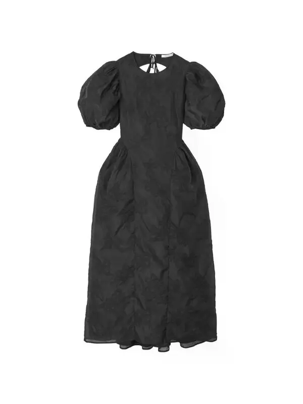 Cecilie Bahnsen Ulani Papillon-matelassé Flared Midi Dress - Black