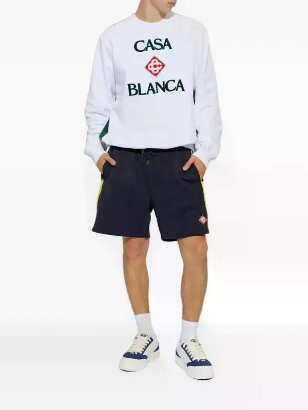 Casablanca Logo-patch Side-stripe Track Shorts - Blue