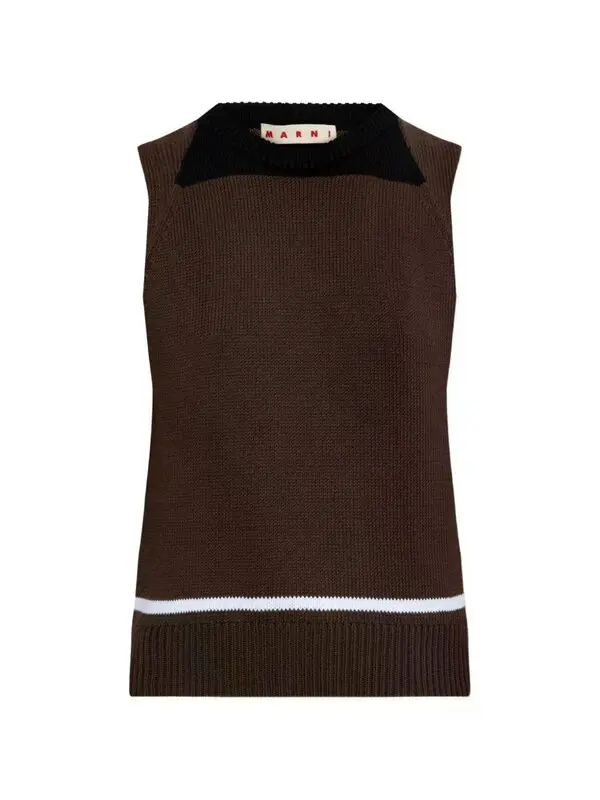 Marni Logo-embroidered Knitted Top