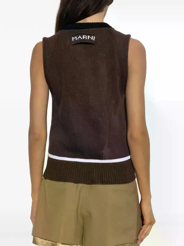 Marni Logo-embroidered Knitted Top