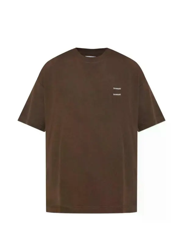 SAMSOE SAMSOE Joel Logo-print Cotton T-shirt - Brown