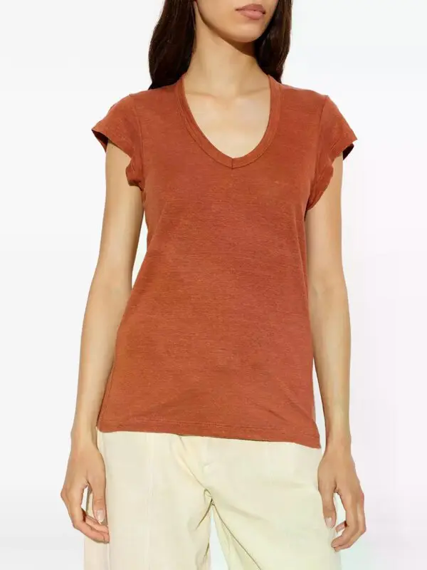MARANT ETOILE Zankou V-neck T-shirt - Orange