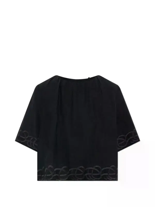 BY MALENE BIRGER Marian Embroidered Linen Blouse - Black