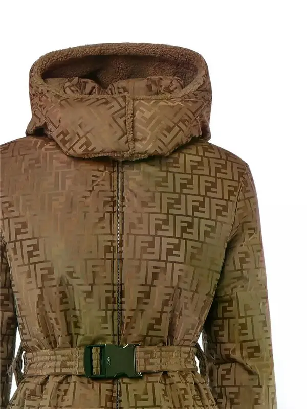 Fendi Monogram-pattern Belted Jacket