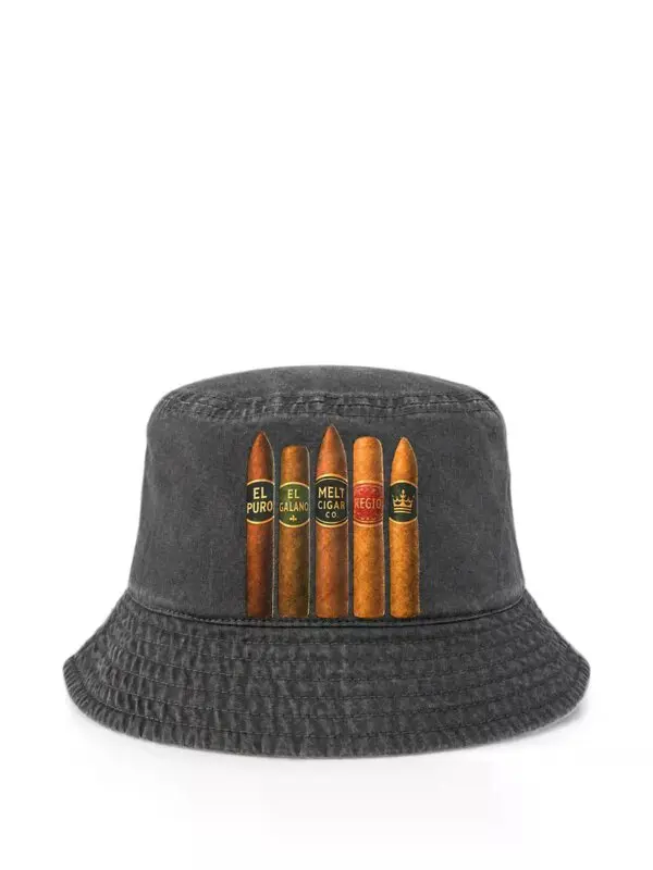 MELT Graphic-print Bucket Hat - Black